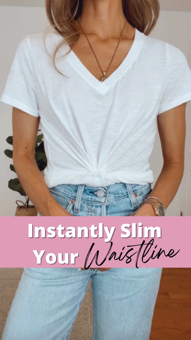 Instantly Slim Your Waistline Using a T-shirt - Sisters Guide to Style