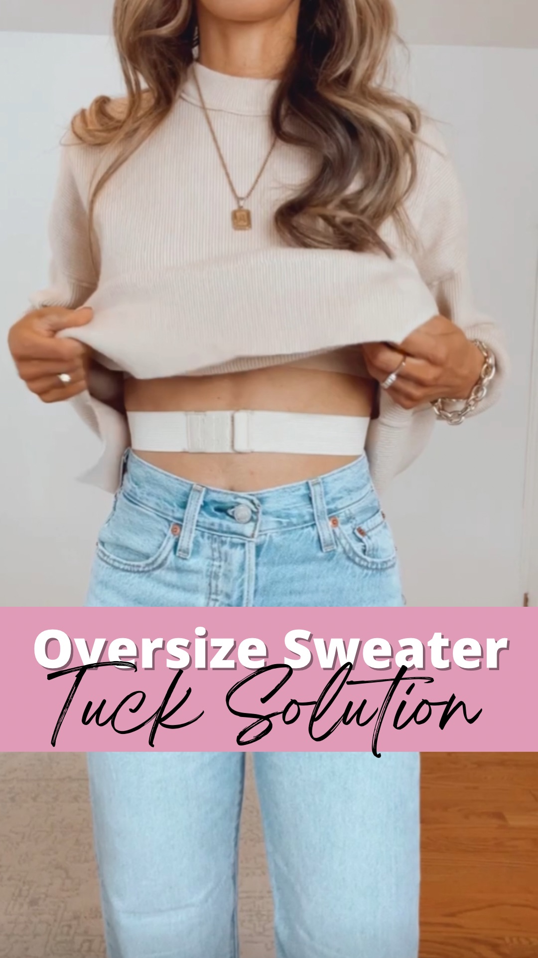 Oversize Sweater Tuck Solution - Sisters Guide to Style